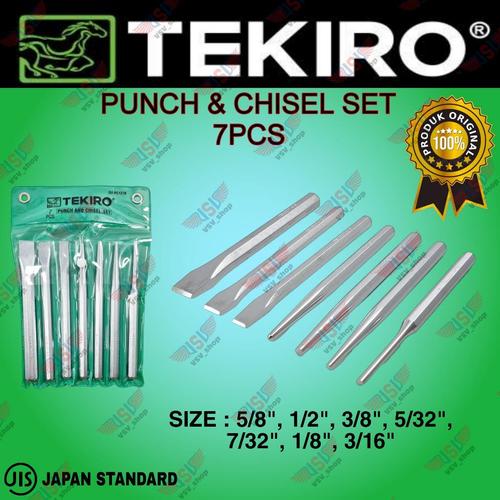 Jual PROMO!!! TEKIRO Punch and Chisel Set 7pcs Pahat Besi Penitik Pin ...
