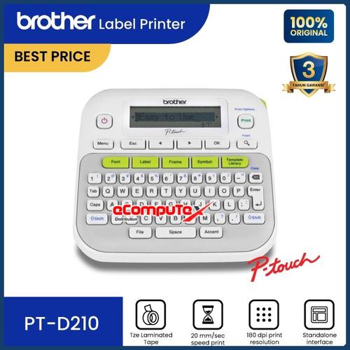 Jual Brother Printer Label PT-D210 P-Touch / Pembuat Lebel Maker PTD210 ...