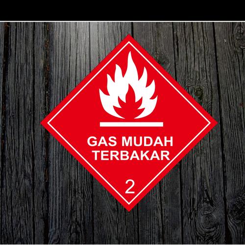 Jual Stiker Vinyl Rambu Gas Mudah Terbakar / Rambu K3 Gas Mudah ...
