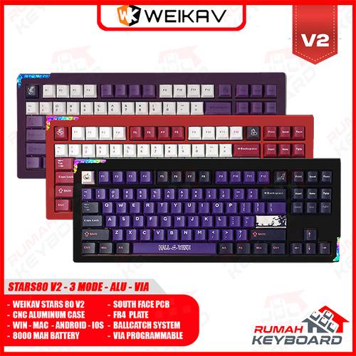 Promo WEIKAV STARS80 V2 - TKL - Aluminum - Gasket - South Face RGB - QMK - VIA - Full Keyboard ...