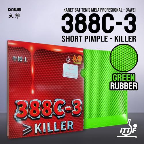 Jual Karet Bat Tenis Meja Pingpong Dawei 388C-3 Killer Green Bintik Pendek Serang Jahat Original ...