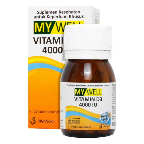 Promo MYWELL VIT D3 4000 IU ISI 20 TABLET | Vitamin D3, Daya Tahan ...
