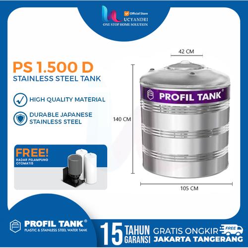 Jual Tangki Air Stainless Profil Tank PS 1500 D PROFON Toren Tandon Air ...