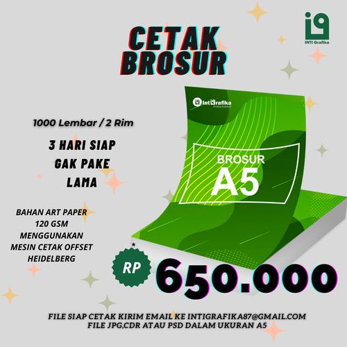 Jual CETAK BROSUR A5 2 SISI 2 RIM MURAH MEDAN - Kota Medan - Percetakan Inti Grafika | Tokopedia
