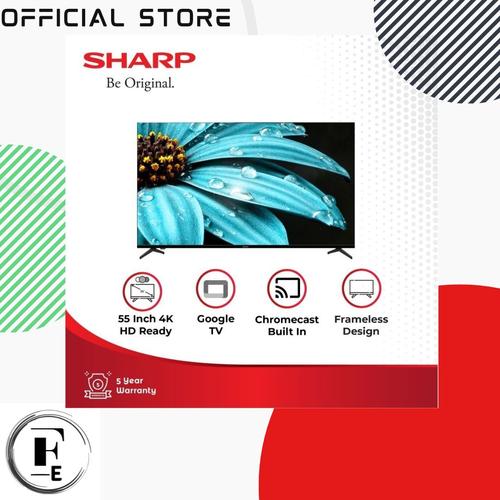 Promo SHARP LED 4K Frameless Google TV 55 Inch 4T C55FJ1i SHARP 4T-C55FJ1I GOOGLE TV UHD 4K 55 ...