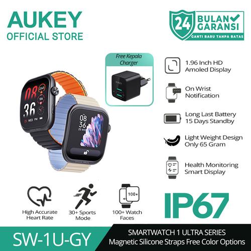 Promo AUKEY SmartWatch 1 Ultra 1'96" Amoled Display IP67 Waterproof ...
