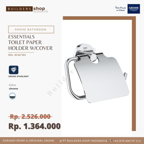 Promo GROHE 40367001 - Essentials Toilet Paper Holder w/cover - Jakarta ...