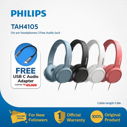 Promo Philips TAH4105BK On ear headphones / TAH 4105 / TAH4105 - Hitam ...