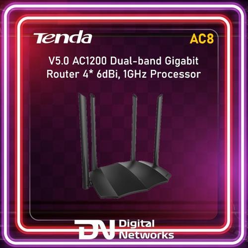 Jual AC8 Tenda AC8 AC1200 Dualband Gigabit Router 4*6dBi 1GHz Processor Tenda AC8 V5 - Kota ...