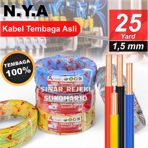 Promo Kabel Listrik NYA SNI 1x1,5 Kabel SNI Tembaga Murni 25 Yard Full ...