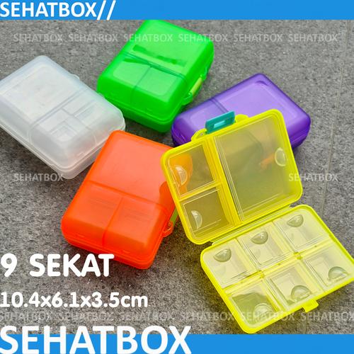 Jual KOTAK OBAT 9 SEKAT FOLD VITAMIN TRAVEL PILL BOX TEMPAT OBAT LIPAT ...