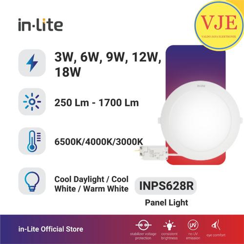 Jual In Lite InLite Lampu Downlight LED Panel Bulat Inbow INPS628R Warm ...