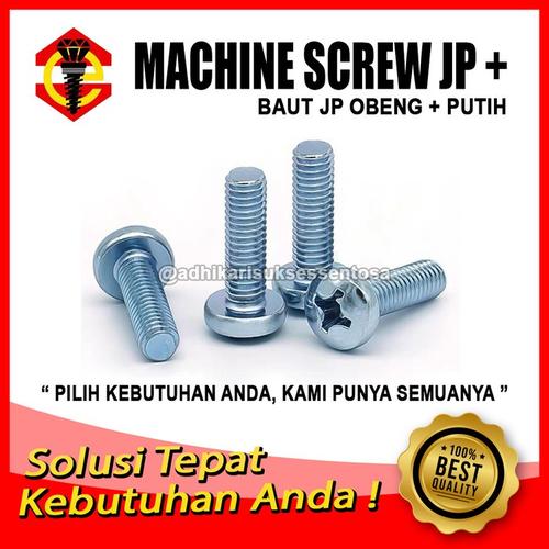 Jual (100 PCS) Galvanis Baut JP M3x20 / Machine Screw M3 Kepala Obeng Bulat - Kota Tangerang ...