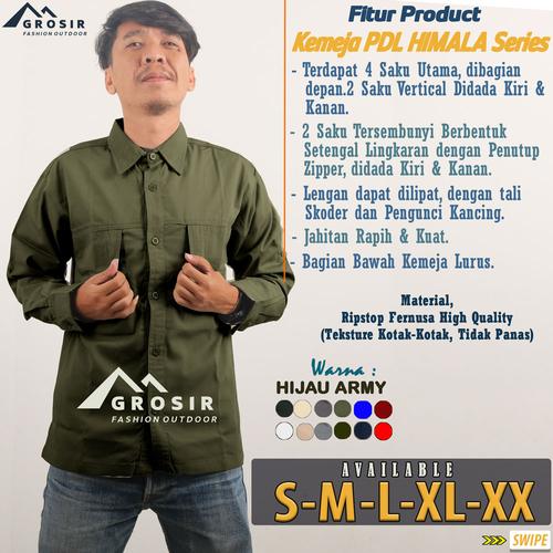 Jual KEMEJA PDL SEMI FORMAl BAHAN RIPSTOP FERNUSA PREMIUM WARNA HIJAU ...