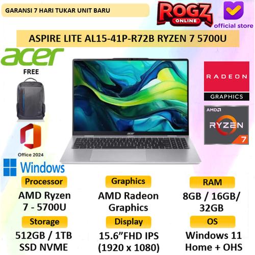 Promo Acer Aspire Lite AL15 Ryzen 7 5700 16GB 1TB SSD W 11 + OHS 15.6 ...