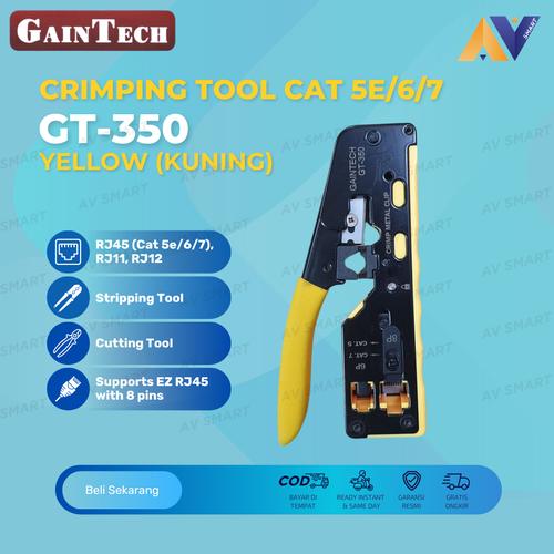 Jual Crimping Tool GT-350 Cat5e / Cat6 / Cat7 / RJ45 / RJ11 / RJ12 Tang ...