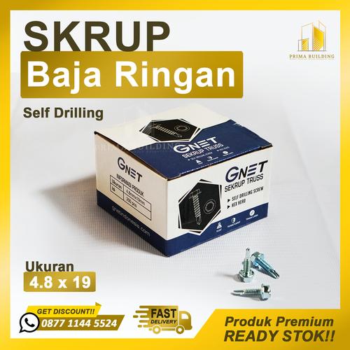 Jual skrup Baja Ringan Gnet 4.8x19 isi 200 / sekrup Truss 4.8 x 19 mm ...