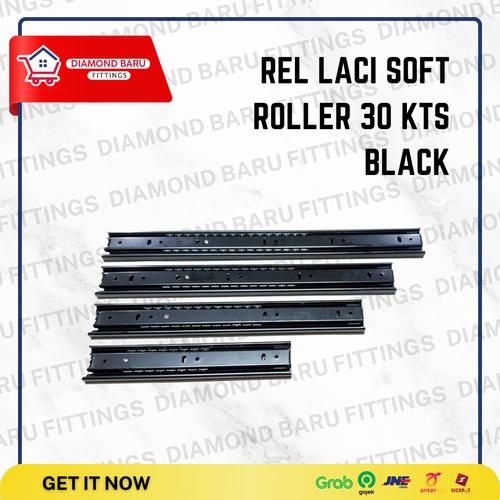 Jual Rel Laci Hafele Soft Roller 30 KTS Hitam (Black) ukuran 25-55 CM ...