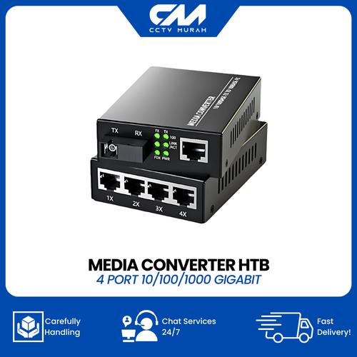 Jual GIGABIT MEDIA CONVERTER FIBER OPTIK 1 FO 4 LAN PORT ETHERNET RJ45 - Jakarta Barat - LARIS ...