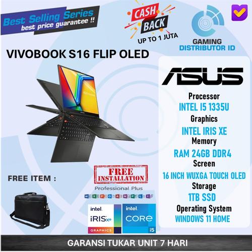 Promo Laptop Asus Vivobook S16 Flip Oled Touch TP3604VA Intel I5 1335U ...
