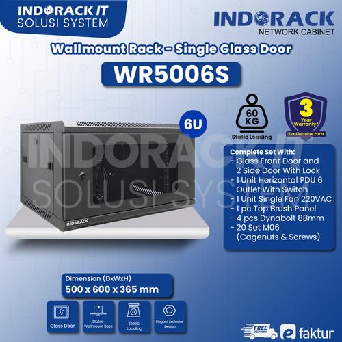 Jual Wallmount Rack INDORACK Single Door Rak Server 6U Depth 500mm ...