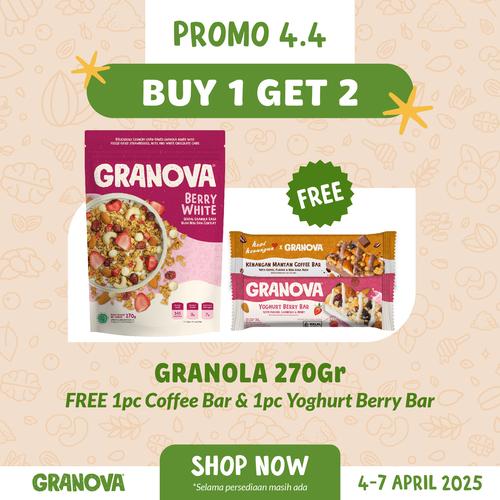 Jual Granova- Granola 270gr (Original, Choco Cran, Berry White, Banana ...