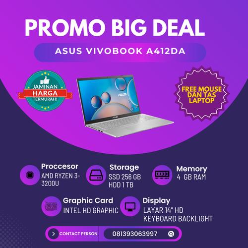 Jual ASUS Vivobook A412DA Ryzen 3-3200U 4GB 256GB+1TB 14"HD Windows 11 ...