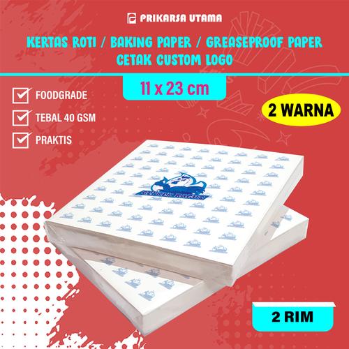 Jual Grease Proof Paper - Kertas Roti 40 gsm - 11 x 23 cm - Custom Logo ...