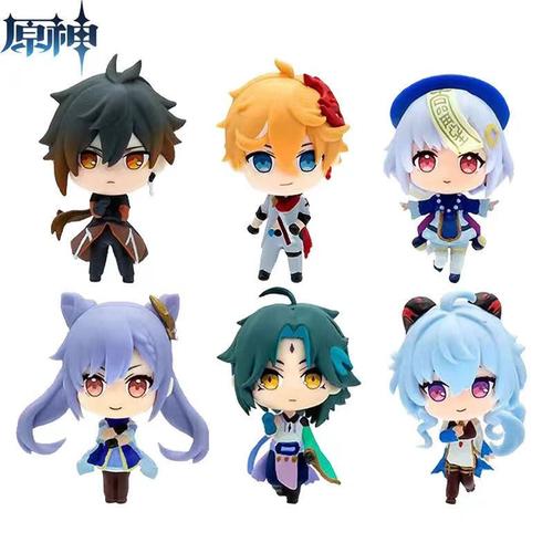 Jual Genshin Impact Action Figure Liyue Mini Figure Set Childe Zhongli ...