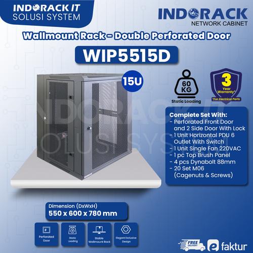 Jual Wallmount Rack INDORACK Perforated Rak Server 15U Depth 550mm ...