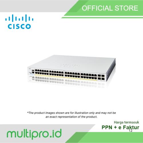Promo Switch Managed Cisco C1200 48 Port PoE GE 48x1G PoE+ Gigabit 1G ...