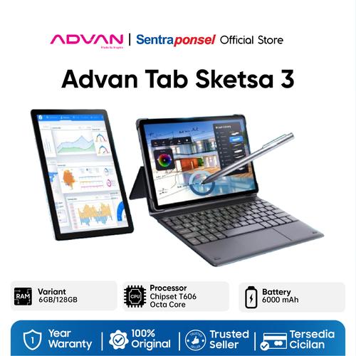 Promo Advan Tab Sketsa 3 Layar 10.1” HD IPS 128GB+RAM 6GB Tiger T606 ...