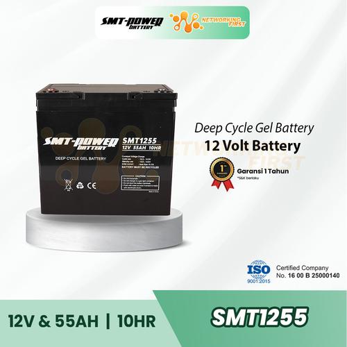 Jual SAMOTO Battery 12V 55AH Baterai Aki Kering Ups VRLA SMT POWER ...