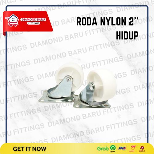Jual Roda Nylon 2" inch Hidup Putar Rem Mati Putih - Kota Yogyakarta ...