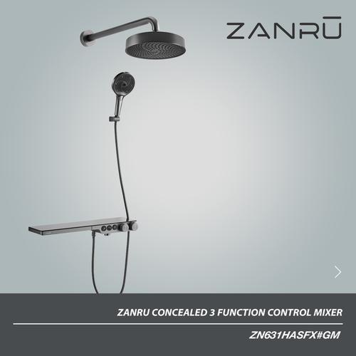 Promo ZANRU Thermostat Concealed Shower Set ZN631HASFX#GM - Gun Metal ...