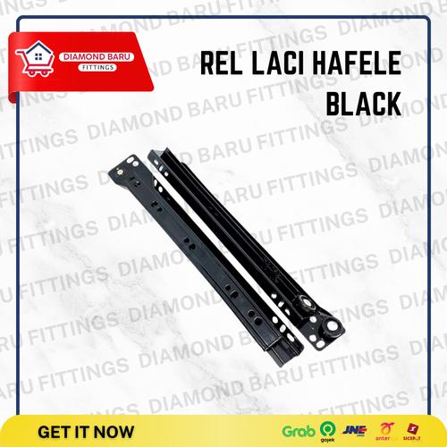 Jual Rel Laci Hafele Hitam / Rel Laci Roda Black - 55cm - Kota ...