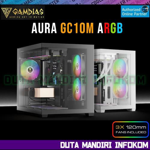 Promo GAMDIAS AURA GC10M ARGB - Aesthetic Panoramic Tempered Glass Dual ...