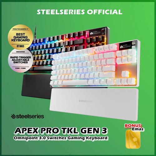Promo Steelseries Apex Pro TKL Gen 3 Rapid Tap SOCD OmniPoint 3.0 Switch Gaming Keyboard ...