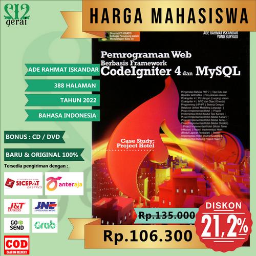 Jual Buku Pemrograman Web Berbasis Framework Codeigniter 4 Dan Mysql ...