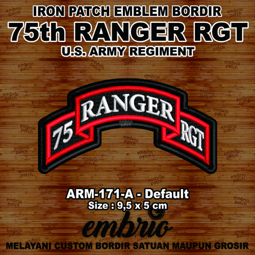 Jual ARM-171-A Arm Tab 75th RANGER REGIMENT RGT US Army Patches ...