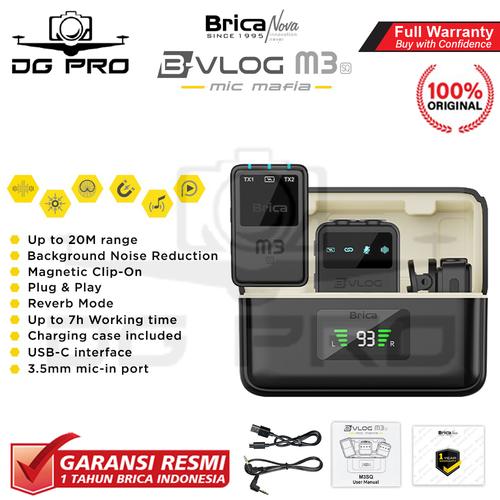 Jual Brica B-VLOG M3 SQ Dual Magnetic Clip Wireless Microphone - Clip On Mic Vlog With Charging ...