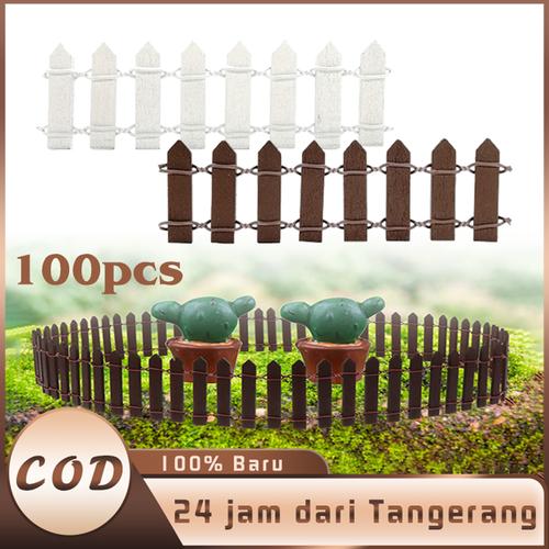 Jual Isi 100 Mini Fence Kayu Miniatur Pagar Kayu Minimalist Taman ...