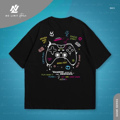 Jual Kaos T-shirt Game Series GAMERS RESPAWN Play PS Player Gaming ...