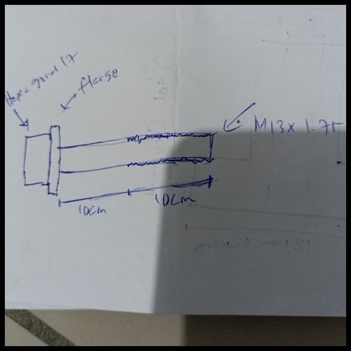 Jual Baut / Mur Baut M13 X 1.75 Kunci 17 + Flange + Pt 200Mm Original ...