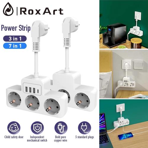 Promo RoxArt 7-in-1 Wall Socket Extender Adapter Stop Kontak Kabel ...