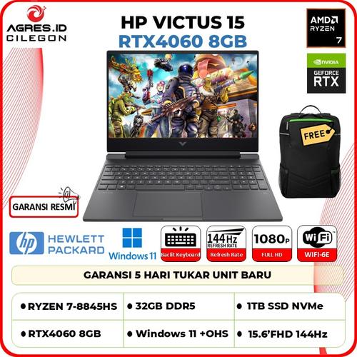 Promo HP Victus 15 AMD Ryzen 7 8845HS RTX4060 8GB/ 32GB 1TB SSD 15.6 ...