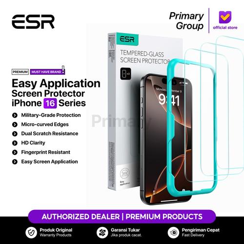 Jual ESR Tempered Glass iPhone 16 Pro Max 16 Pro ESR Full Screen with Easy Installation Tool ...