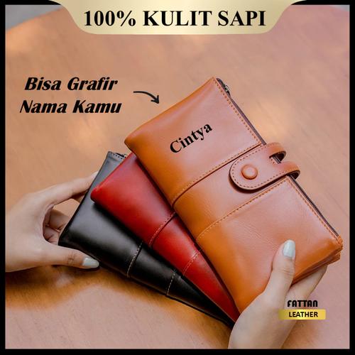 Promo Dompet wanita panjang branded kulit sapi asli geisha leather ...