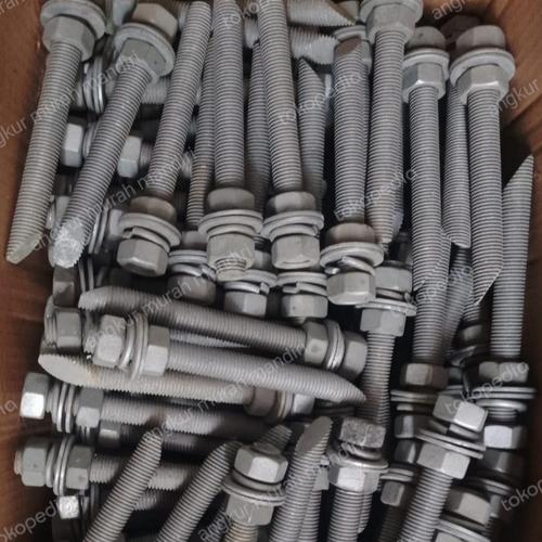 Jual chemical anchor bolt Beton HDG M24 x 250 mm + 2mur + 2ring ...