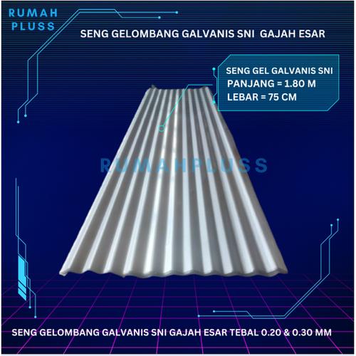 Jual Seng Gelombang 180 x 80 Atap Bjls Galvanis SNI Gajah Esar 75 Cm 0. ...